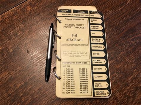 Original Viet Nam Era Natops Pilots Pocket Checklist F 8j Vought Crusader 3939097861