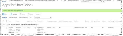 Add Visualsp Online Sp2019sppkg To Sharepoint 2019 On Prem App Catalog Visualsp Support