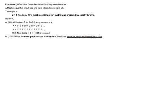Solved Problem 4 14 State Graph Derivation Of A Sequence