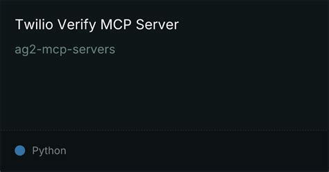 Twilio Verify Mcp Server Glama