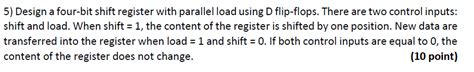 Solved 5 Design A Four Bit Shift Register With Parallel
