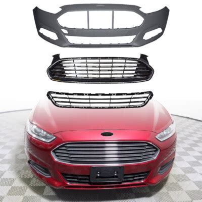 Front Bumper Cover And Front Upper And Lower Grille For 2013 2016 Ford