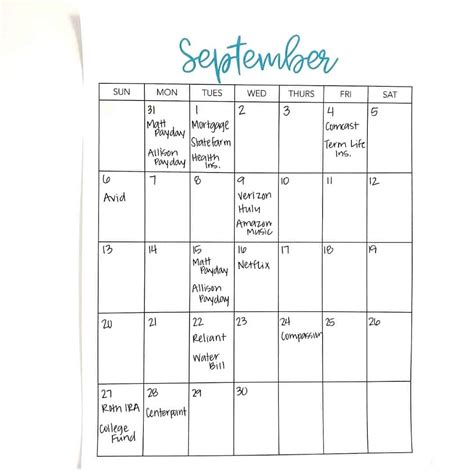 How To Use A Budget Calendar And Why You Need One Inspired Budget