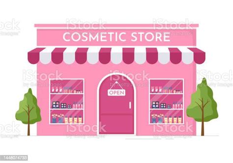 소녀 스킨케어 화장품 향수 메이크업 및 미용 제품 선택과 함께 화장품 매장 평면 만화 손으로 그린 템플릿 그림 구매에 대한 스톡 벡터 아트 및 기타 이미지 Istock