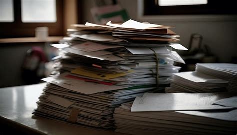 A Stack Of Unsorted Mail On A Table Generative Ai Premium Ai