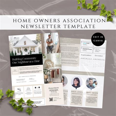 Three Homeowners Association Newsletters Double Sided Hoa Flyer
