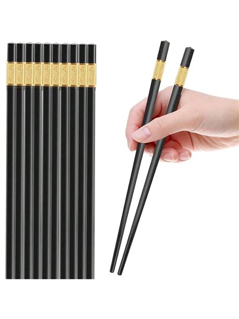 5 Pairs Reusable Chopsticks Dishwasher Safe95 Inch Fiberglass