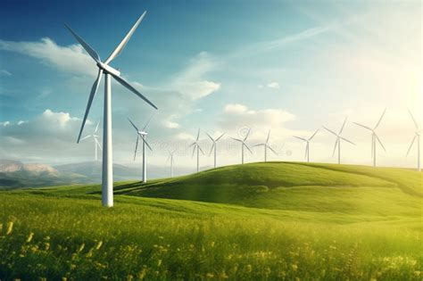 Wind Farm Or Wind Park With High Wind Turbines For Generation Electricity By Generative Ai