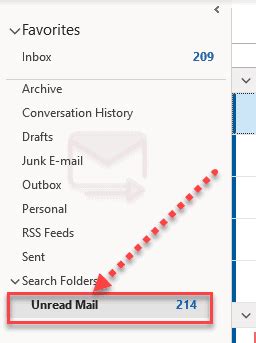 Outlook How To Create Add Unread Email Folder To Favorites Guide