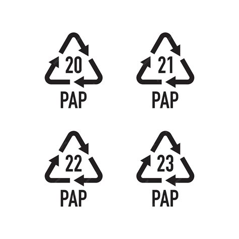 Premium Vector A Set Of Symbols For Paper Recycling Recycling Codes