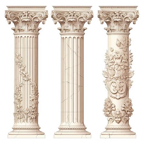 Premium Photo A Close Up Of A Set Of Four Different Types Of Columns Generative Ai
