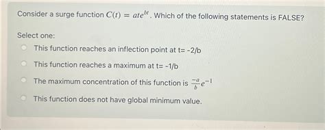 Solved Consider A Surge Function Ctatebt ﻿which Of The