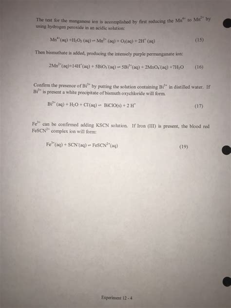 Solved Experiment 12 Name Pre Laboratory Exercise Chegg Com