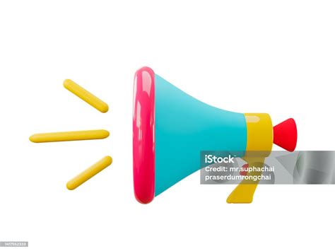 메가폰 스피커 또는 라우드 스피커 3d 렌더링 3차원 형태에 대한 스톡 사진 및 기타 이미지 3차원 형태 개념 과시함 Istock