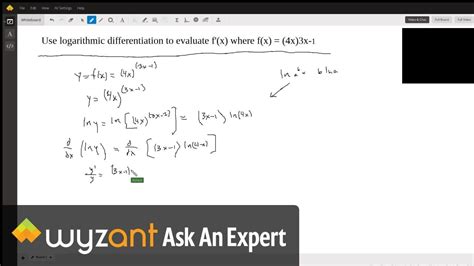 using logarithmic differentiation youtube
