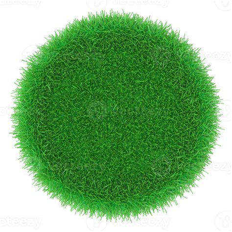 Perfect Circular Patch Of Lush Green Grass 3d Render Top View Isolated