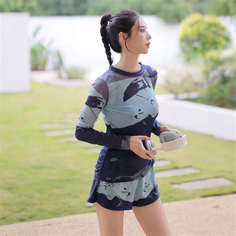 三件式泳衣女 2025 夏季 保守四角高腰 運動風 顯瘦小胸 透氣 溫泉度假 Beachwear 蝦皮購物