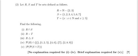 Solved 2 Let R S And T Be Sets Defined As Follows R N Chegg Com