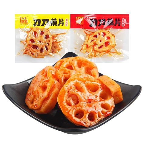 康笑 刀刀藕片（黑鸦味 香辣味）大片子 （香辣味土豆片） Daodao Lotus Root Slices Black Crow Flavor Spicy Flavor