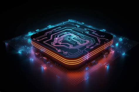Premium Photo 3d Rendering Cpu Chip On Circuit Board Background Computer Technology Concept