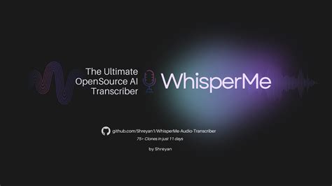 Github Shreyan1whisperme Audio Transcriber The Ultimate Opensource Transcription Service