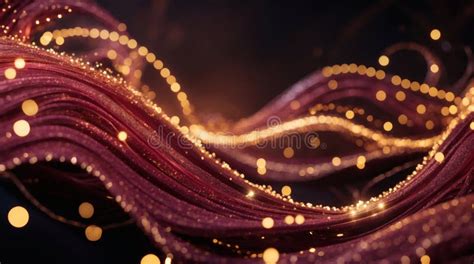 Abstract Flowing Fabric Illuminated With Golden Sparkles Creating A Mesmerizing And Elegant