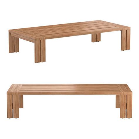 Matira Teak Rectangular Coffee Table 3d Model Cgtrader