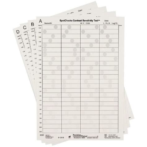 The Spotchecks™ Contrast Sensitivity Chart Image Courtesy Of Precision Download Scientific