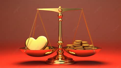 사랑과 부의 중요성 돈 저울과 심장 개념의 3d 렌더링된 이미지 균형 규모 규모 균형 배경 일러스트 및 사진 무료 다운로드 Pngtree