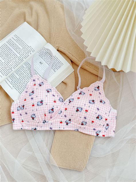 Sanrio Hello Kitty Kawaii Underwear Anime Cute Girl Small Breasts