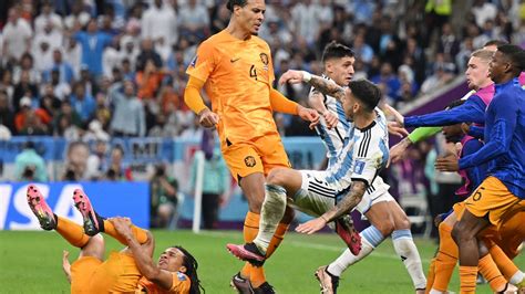 Liverpool Star Virgil Van Dijk Floors Argentina Star Leandro Paredes