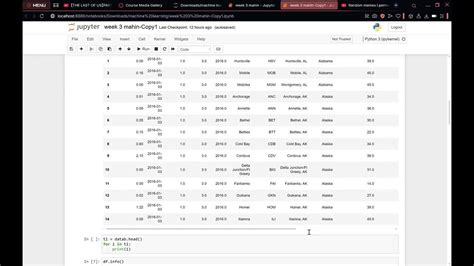 Week 3 Jupyter Notebook Machine Learning Youtube