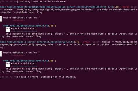Nodejs Nestjs Graphql Project Cant Be Initialized Stack Overflow