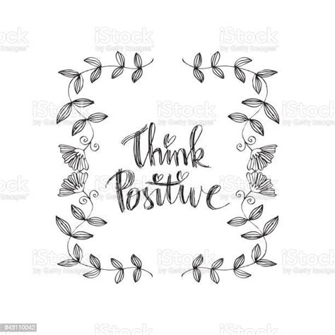 긍정적인 문구를 생각 합니다 글자를 손으로 영감 따옴표입니다 현대 서 예입니다 개념에 대한 스톡 벡터 아트 및 기타 이미지 개념 개념과 주제 검은색 Istock
