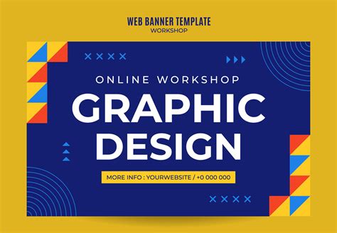 Workshop Web Banner Template Retro Colorful Abstract Space Area Vector Art At Vecteezy
