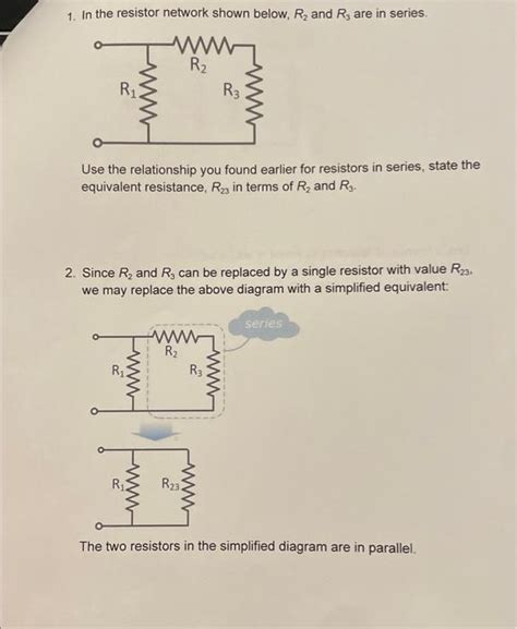 Solved 1 In The Resistor Network Shown Below R2 And R3 Are
