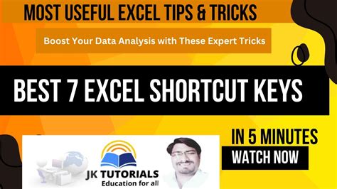 Best 7 Excel Shortcut Key Excel Tips And Trickjk Tutorials Youtube