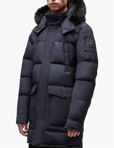 Shop Moose Knuckles Vig Rig Hooded Parka Blue On Rinascente