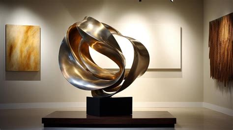 Metallic Abstract Sculpture Premium Ai Generated Image
