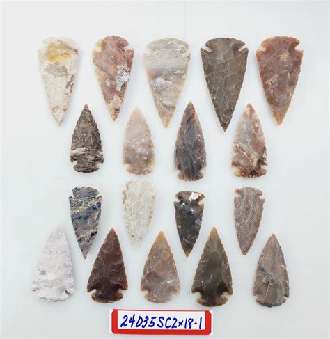 18 Piece 2 Arrowhead Lot Hand Knapped Etsy