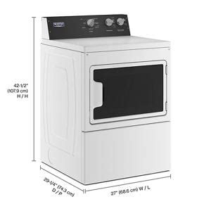 Commercial Grade Residential Electric Dryer 74 Cu Ft White