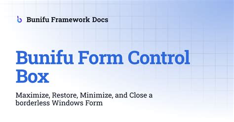 Bunifu Form Control Box Bunifu Framework Docs