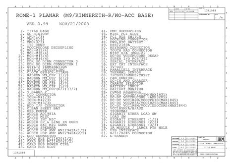 Ibm Lenovo Thinkpad R50e R51e R52 Rome 1 Planar Rev 0 99 Sch Service