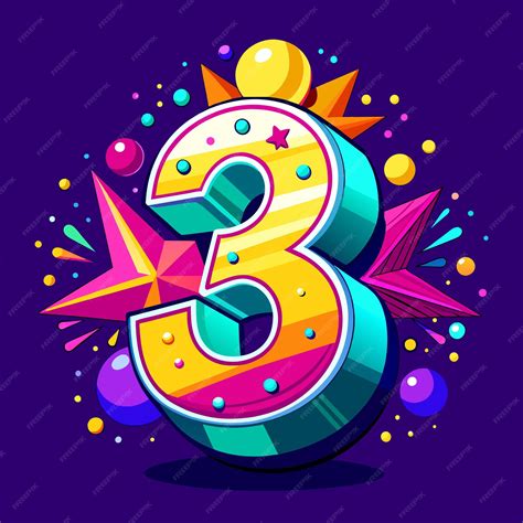 Premium Vector Three Number Or Number 3 3d