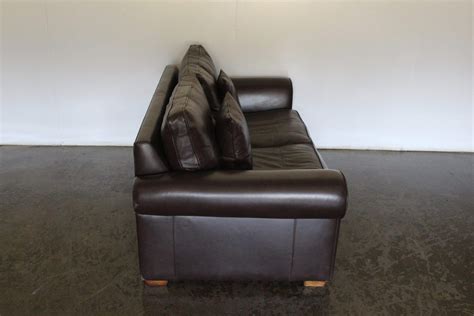 Divine Duresta “garrick” 2 5 Seat Sofa In Dark Brown Leather For Sale
