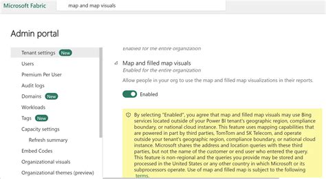 Solved Map And Filled Map Visuals Arent Enabled Microsoft Fabric