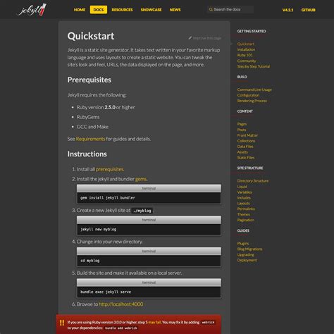 Jekyll Documentation Tutorials Jekyll Themes