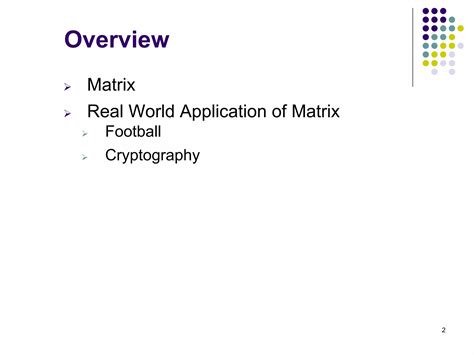 Real World Applications Of Matrices Ppt