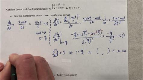 The Second Derivative Of Parametric Equations Part 3 Youtube