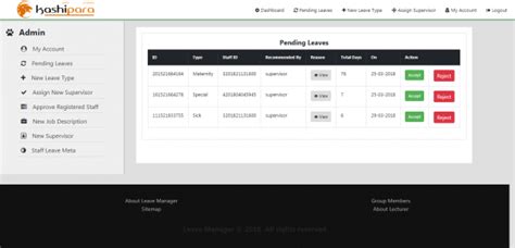 Most Advance Leave Management System By Admin Supervisor Project In